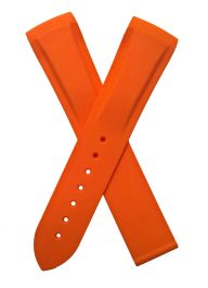 Orange rubber strap to fit Omega Speedmaster/Universe/Ocean Models with ...